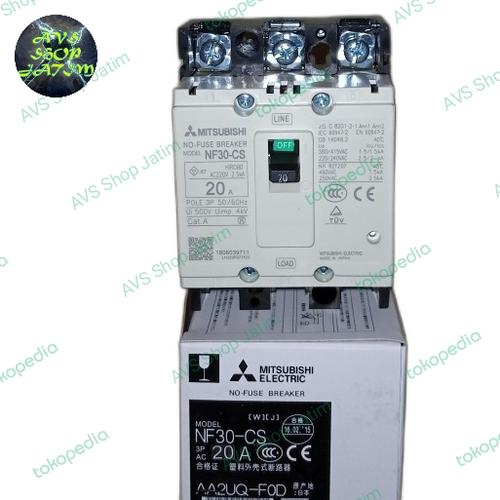 Jual No Fuse Breaker MCCB 3P Mitsubishi NF-30-CS (4 Varian Ampere) - 5A - Kab. Gresik - AVS Shop ...