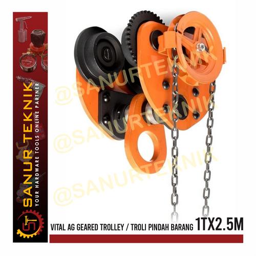 Jual VITAL AG Geared Trolley / Troli Pindah Barang 1Tx2.5M 1T x 2.5M ...