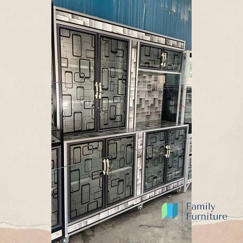 Jual Lemari Rak Piring Tempahan JumboAluminium 4 Pintu Kombi Meja ...