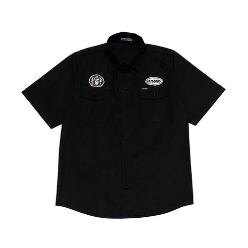 Promo kemeja work shirt Fatgoods Bigsize Cotton ripstop Machine - Hitam ...