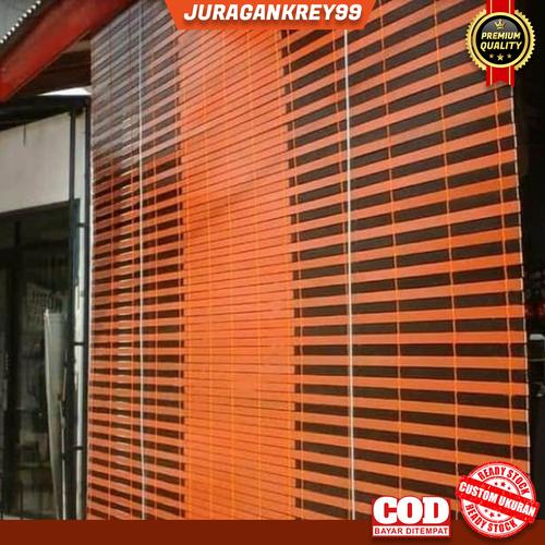 Jual Krey kayu tirai pvc Anti Tampias Hujan Ukuran Custom. BONUS ...