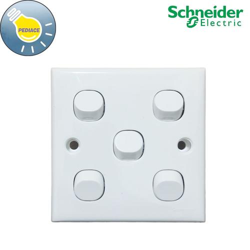 Jual Sakelar Saklar Isi 5 Gang 1 Arah 10A White Schneider S-CLASSIC ...