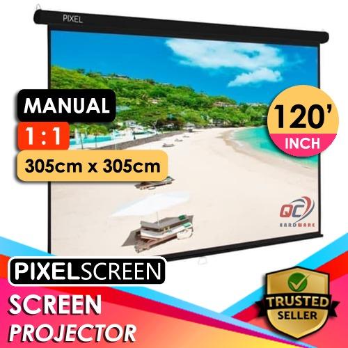 Jual Screen Projector PIXEL Manual 120" Layar Proyektor PIXEL Gantung ...