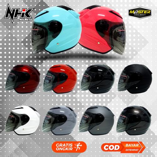 Jual Helm NHK halfface NHK R6 Solid Black Doff - RED MAROON, M - Kota ...