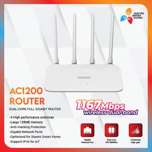 Promo Xiaomi Mi Wifi Router AC1200 Dual Core Full Gigabit - Garansi ...