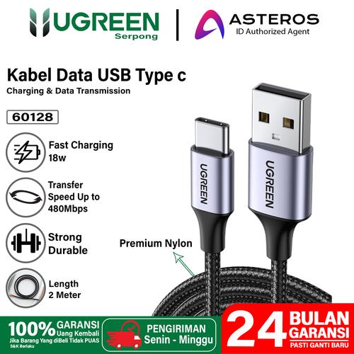 Promo UGREEN Kabel Data USB Type C Nylon Braided Fast Charging 1m 2m 3m - 60128 2m - Kab ...