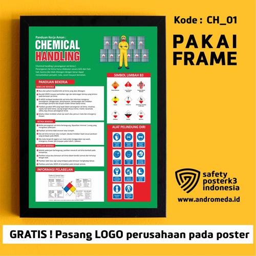 Jual Safety Poster K3 : Chemical Handling + Frame - 30x21 cm+frame ...