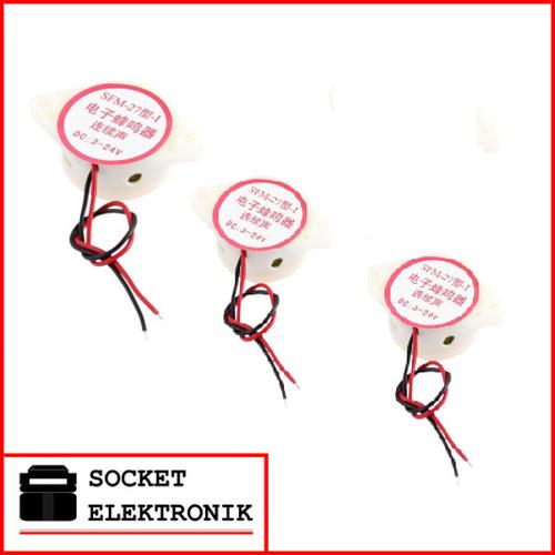 Jual Buzzer SFM-27 Warna Putih Pakai Kabel Bunyi Continue 3-24 VDC ...