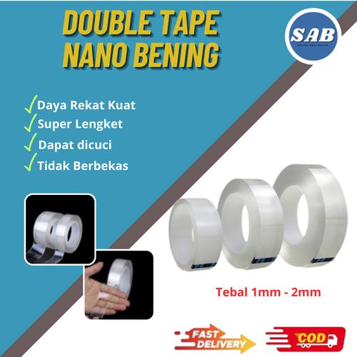Jual Double Tape Bening Nano Tape Merk Pollak Lengket Kuat TanpaBekas ...