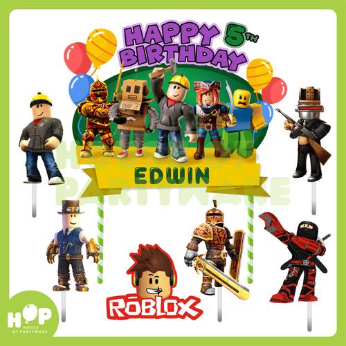 Jual Roblox Cake Topper Hiasan Kue Bisa Custom Nama - Banner Custom ...