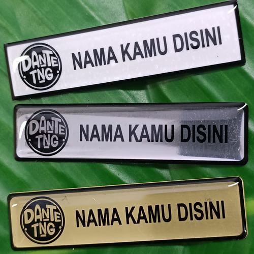 Jual papan nama dada name tag custom nametag badge peniti magnet ...