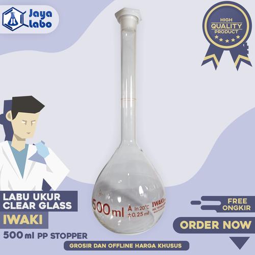 Jual IWAKI LABU UKUR Vol. 500 ml PP Stopper / Volumetric Flask IWAKI ...