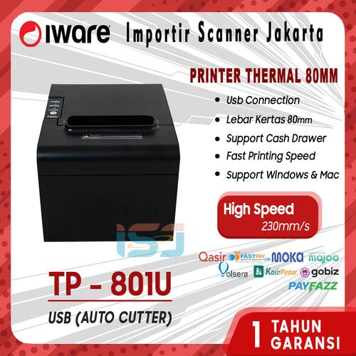 Jual PRINTER THERMAL 80MM AUTO CUTTER IWARE TP-801U / PRINTER CETAK ...