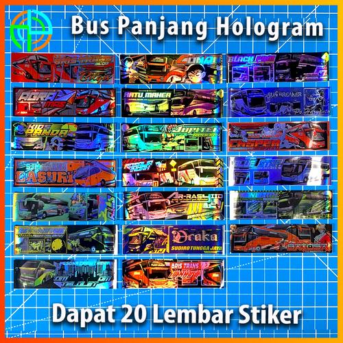 Jual (isi 20) Setiker bus Panjang Hologram Glosy Anti Air Graftac ...