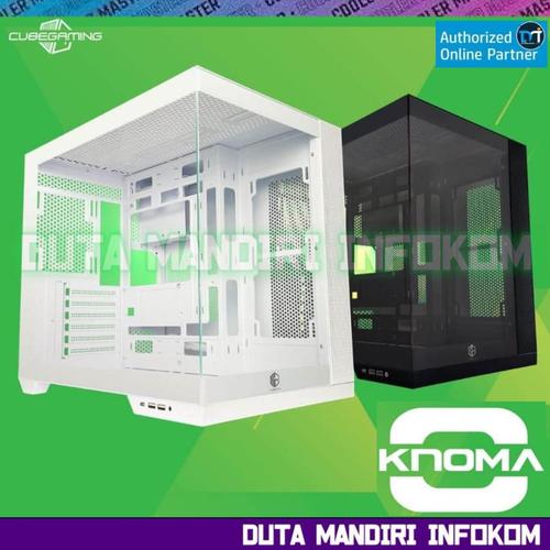 Promo Cube Gaming KNOMA - Tempered Glass Dual Chamber ATX Gaming Case - Black Edition Cicil 0% ...