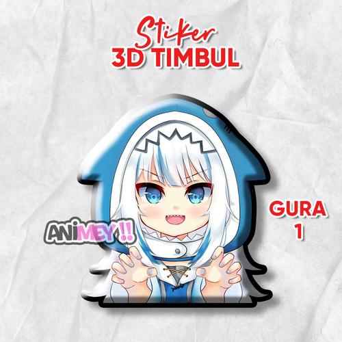 Jual Stiker Emblem 3D Timbul Gawr Gura / Stiker Anime Resin - 1 - Kab ...