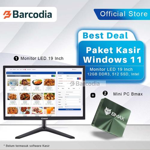 Promo Paket Pc MINI BMAX Windows 11 + Monitor Iware LM19 HD 19 ...