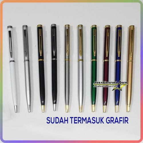 Jual Pulpen besi paku medium. Grafir logo 1 sisi. Grosir Pen metal ...