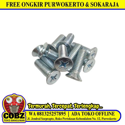 Jual M 8 x 25 MM / NM Baut JF Kepala Rata Plus Putih Biji - Kab ...