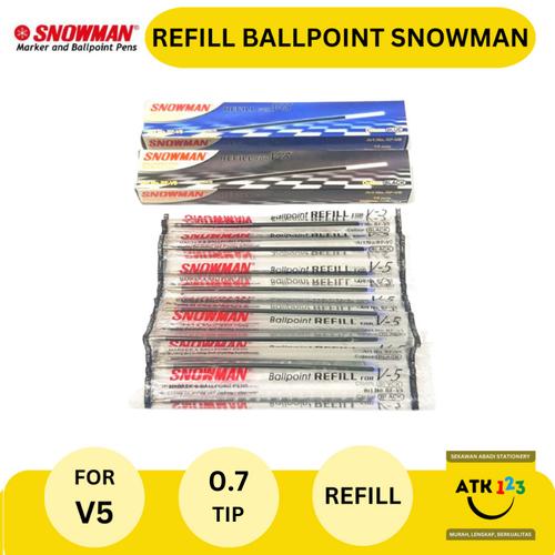 Jual REFILL Ballpoint / Bolpen / Pulpen Snowman V5 V-5 Hitam Biru Merah ...