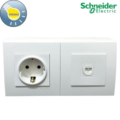 Jual Stop Kontak + Socket Outlet Telepon 1 Gang Outbow Schneider VIVACE ...