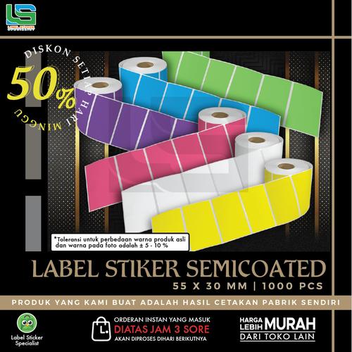 Jual LABEL STIKER BARCODE SEMICOATED 55X30 MM - Putih - Jakarta Barat ...