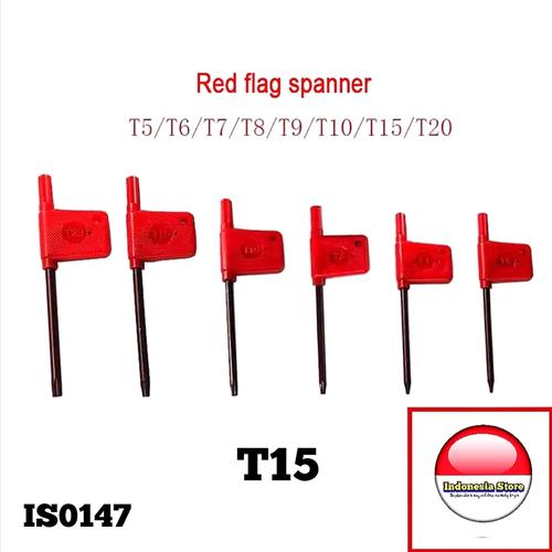 Jual Kunci T15 kunci bendera red flag spanner kunci baut insert baut ...