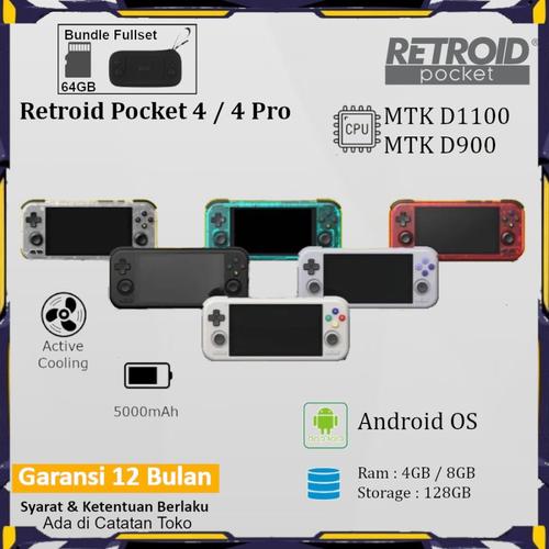 Promo Retroid Pocket 4 / 4 Pro Game Console Handheld Android OS Video ...