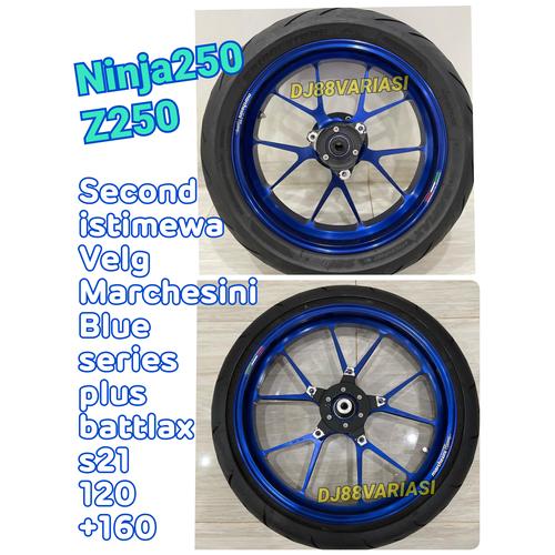 Jual Velg Marchesini Ninja 250 fi z250 fi blue second istimewa set ban ...