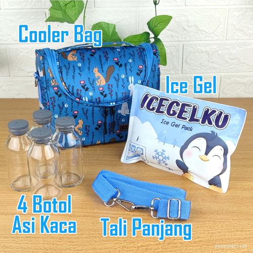Jual Cooler Bag ASI Free Botol Asi + Ice Gel 500g Chiffon - Gator Biru ...
