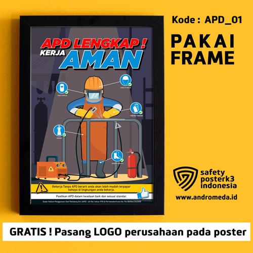 Jual Safety Poster : Pengelasan Hot Work Panas APD + Frame - 30x21 cm ...