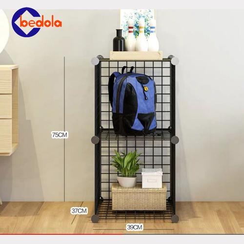 Jual Rak buku besi rak serbaguna rak toys storage box lemari susun 2 ...