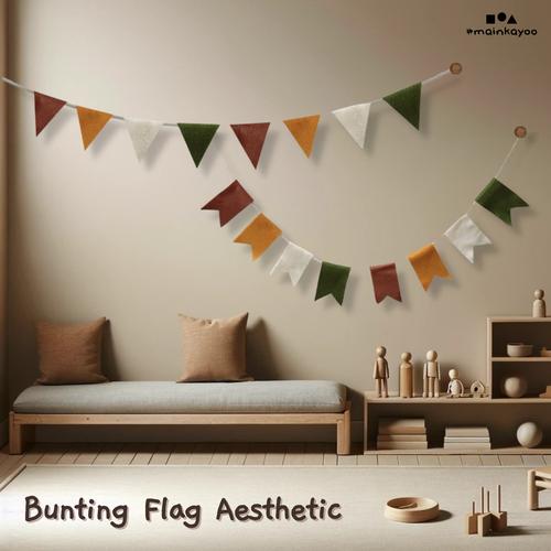 Jual Bunting Flag Kain Aesthetic Earth Tone - Nordic Wall Decoration ...