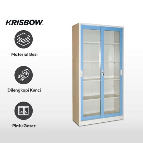 Jual Lemari Arsip Kantor Besi Sliding KRISBOW File Cabinet Pintu Kaca ...