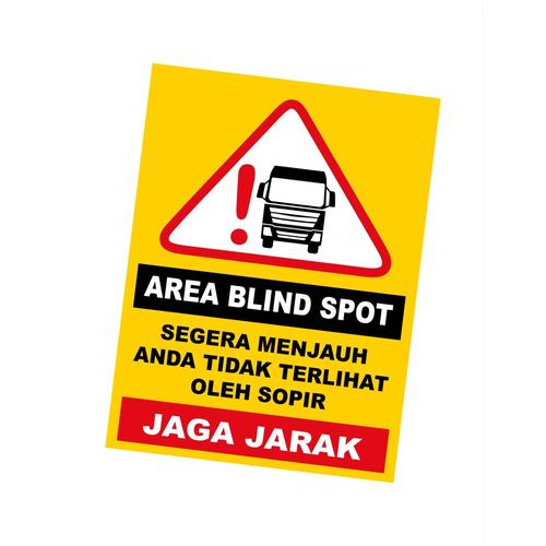 Jual Sticker vinyl sign blind spot truk bak/box/barang 23 X 30 CM rambu ...