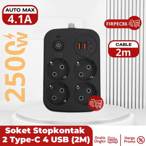 Promo STOP KONTAK SMART USB SOCKET STRIP 2 USB & 4 POWER COLOKAN ...