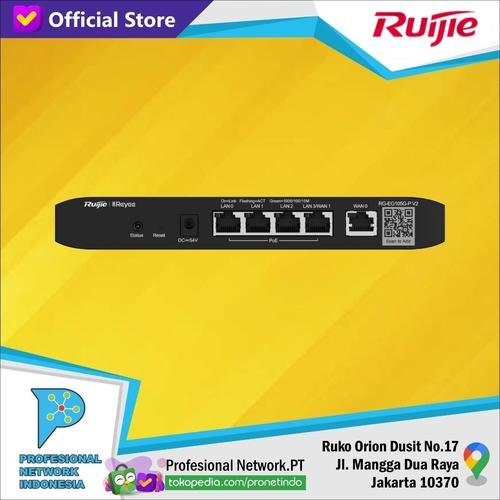 Promo Ruijie RG-EG105G-P V2 Reyee Cloud Managed PoE Router Cicil 0% 3x - Jakarta Pusat ...