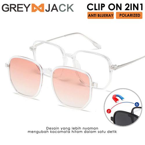 Promo Grey Jack Kacamata Blueray Clip On 2in1 Polarized Bahan TR+Metal 2236 - Jakarta Barat ...