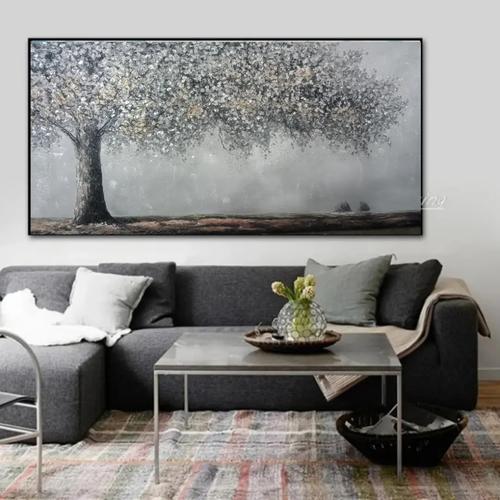 Jual lukisan tangan original abstract painting Abstract oil Tree ...