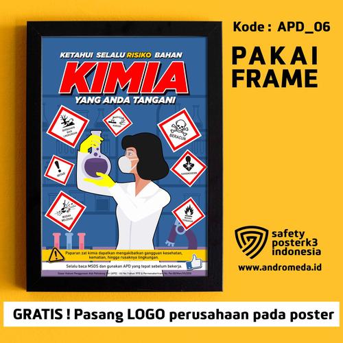 Jual Safety Poster K3 : Chemical Handling Kimia Limbah APD + Frame ...