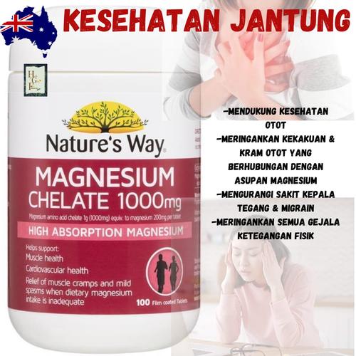 Jual nature's way magnesium chelate 1000mg 100 tablets - Kota Tangerang ...
