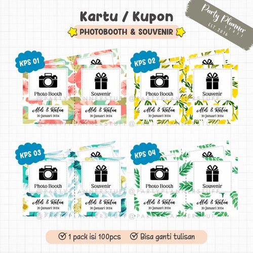 Jual kartu photobooth tag souvenir kupon tukar sovenir kartu foto kartu ...