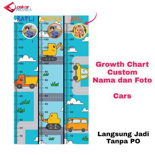 Jual Growth Chart - Cars Custom (Bisa Tulis Nama dan Foto) Pengukur ...