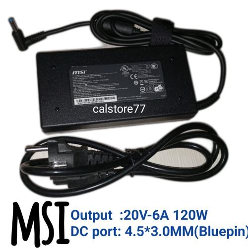 Jual Adaptor Charger Original MSI GF63 Thin 20V 6A DC 4.5*3.0mm 120W ...