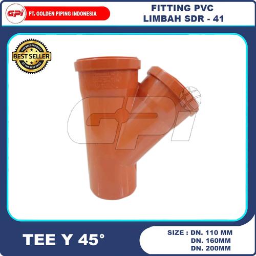 Jual TEE Y 45° SDR 41, FITTING PVC LIMBAH - DN. 110MM - Kab. Tangerang ...