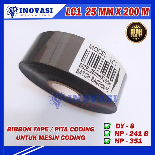 Jual Ribbon Tape 25 x 200 LC1 Hitam Tinta coding Pita cetak expiry date ...
