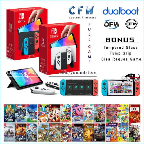 Promo NINTENDO SWITCH OLED FULL GAME CFW 128GB / 256GB / 512GB - NEON ...