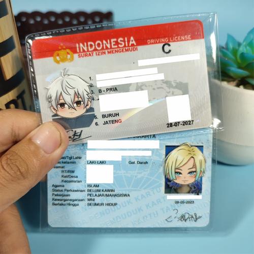 Jual Cover KTP / SIM - Sampul Pelindung Anti Gores KTP/SIM Anime Blue ...