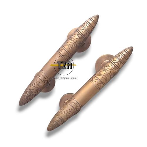 Promo Handle Pintu Rumah Kuningan Motif Torpedo Bali Ukir Antik 20 cm 2 ...