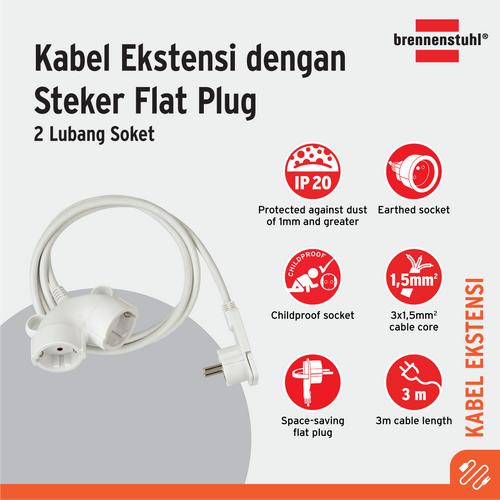 Promo Stop Kontak Sambungan Kabel Ekstensi 2 Lubang Brennenstuhl Cable ...